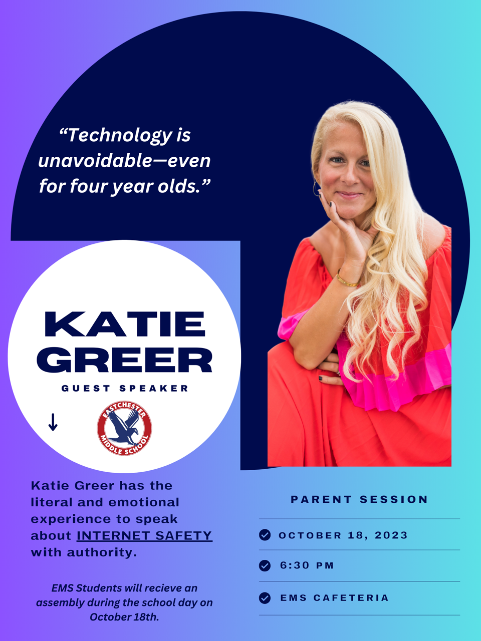 Katie Greer: Guest Speaker at EMS – EHS PTA